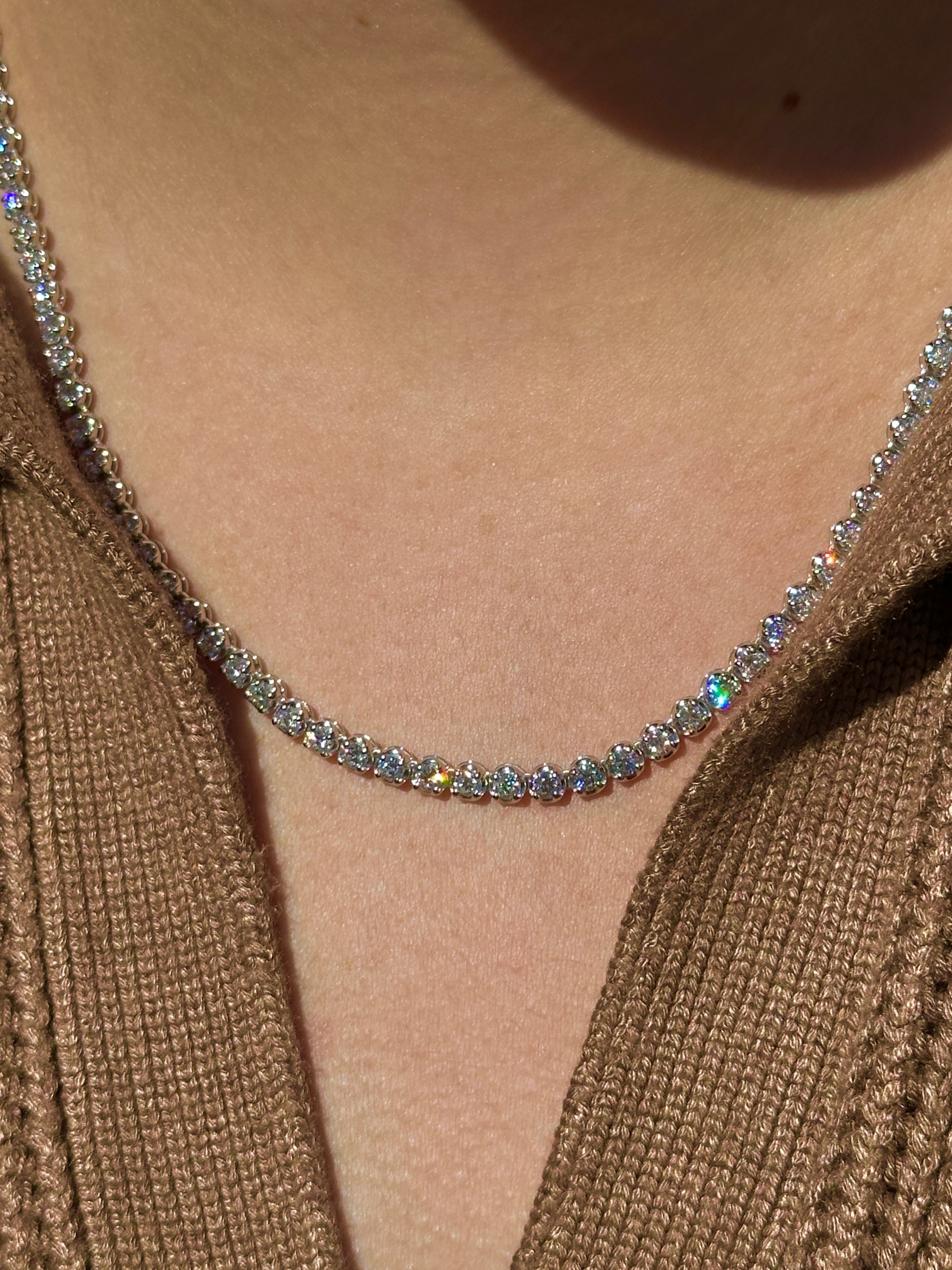 Diamond Tennis Necklace Crown Setting 10 ctw | The Jewelry Box of Lakeland